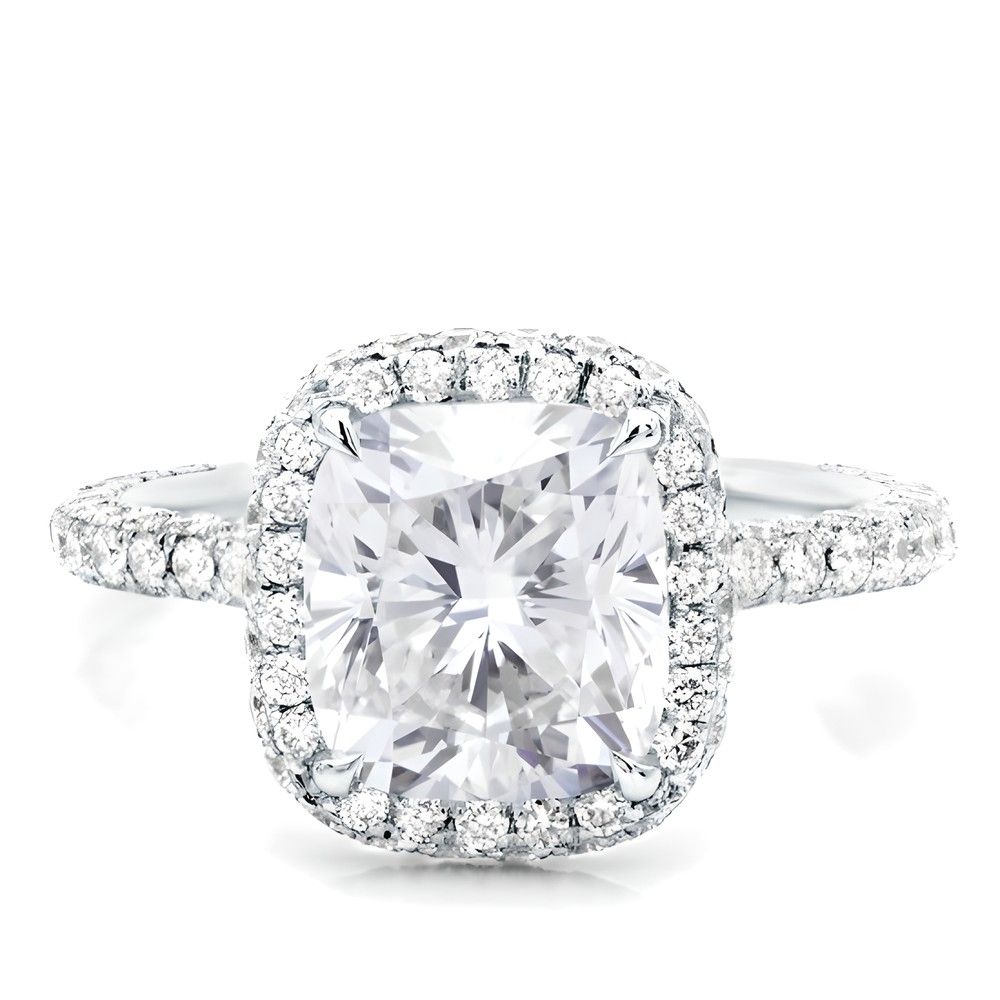 Crescent Halo 3 Row Micro Pave Setting